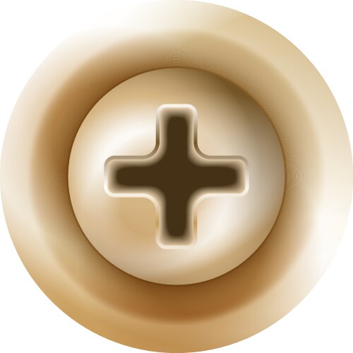 Metal screw head view from top Royalty Free Vector Image