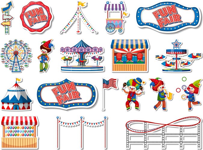 Amusement park ticket family attractions Vector Image