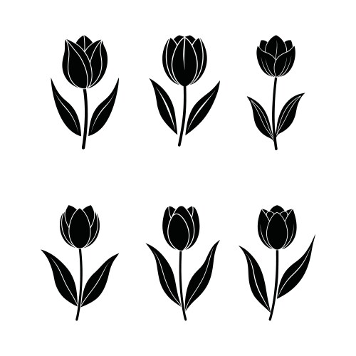Single Tulip Vector Images (over 1,400)