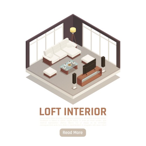 Isometric home interior Royalty Free Vector Image