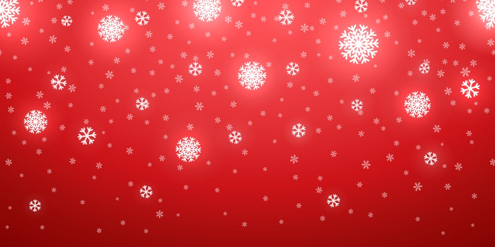 Snowy red background with falling snowflakes Vector Image