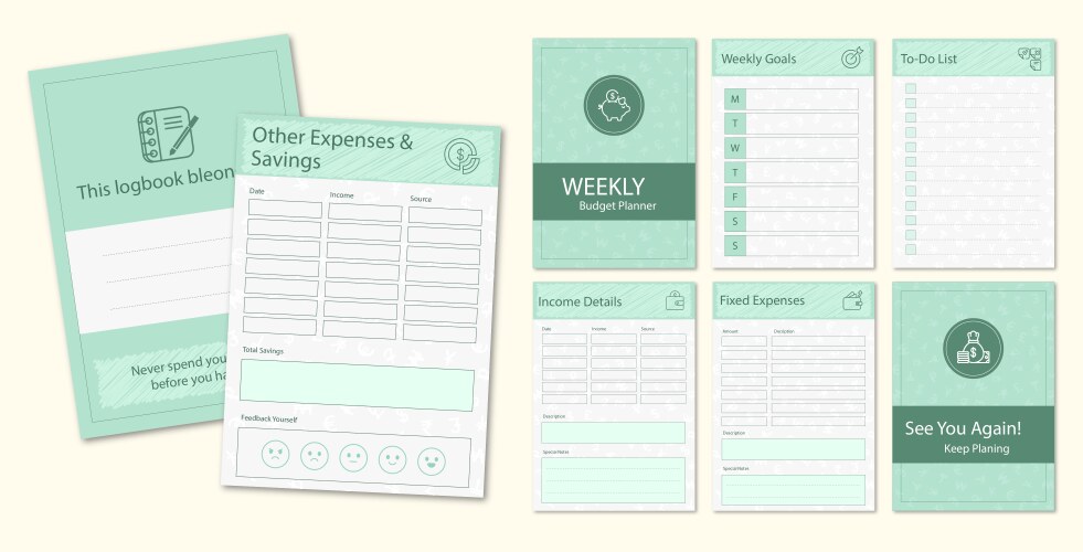 Cute Daily Note Template Booklet Vector Images (39)