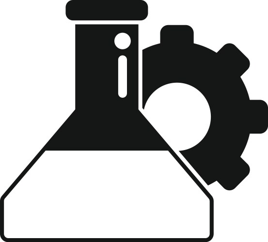 Laboratory flask with gear icon Royalty Free Vector Image
