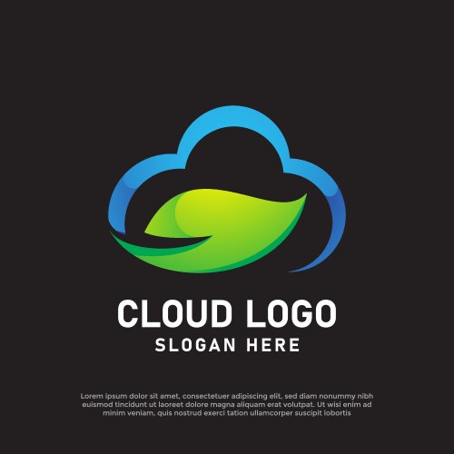 Cloud inspect logo silhouette Royalty Free Vector Image