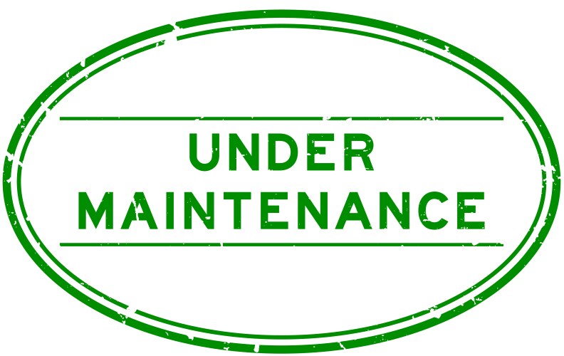 Grunge red under maintenance word square rubber Vector Image