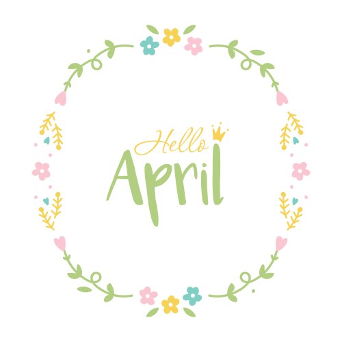 Goodbye april hello may text sign with frame Vector Image