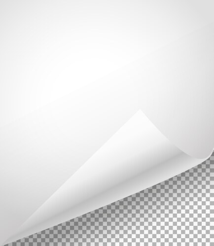 Blank paper sheet with bending corner Royalty Free Vector