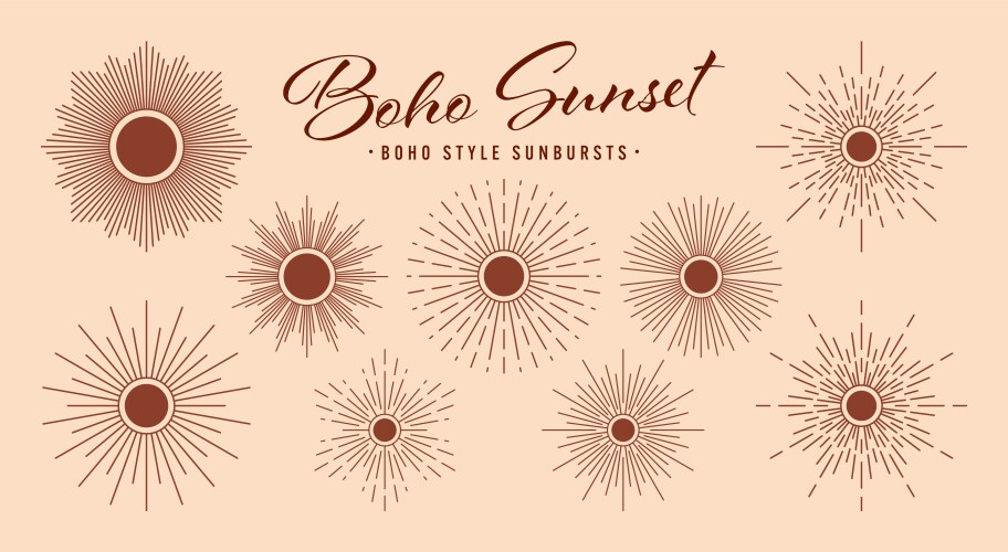 Sun clouds and moon decorative boho style element Vector Image