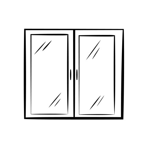 Window open and close sketch hand drawing Vector Image