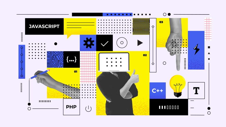 Collage poster design - creative art Royalty Free Vector