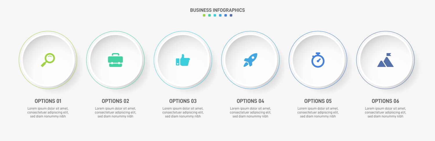Horizontal progress bar featuring 6 arrow-shaped Vector Image