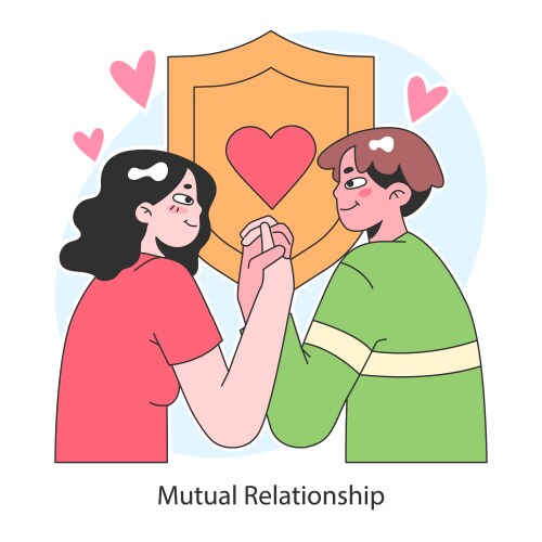Mutual relationship healthy harmonious bond Vector Image