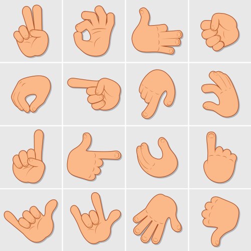 Hand signals Royalty Free Vector Image - VectorStock
