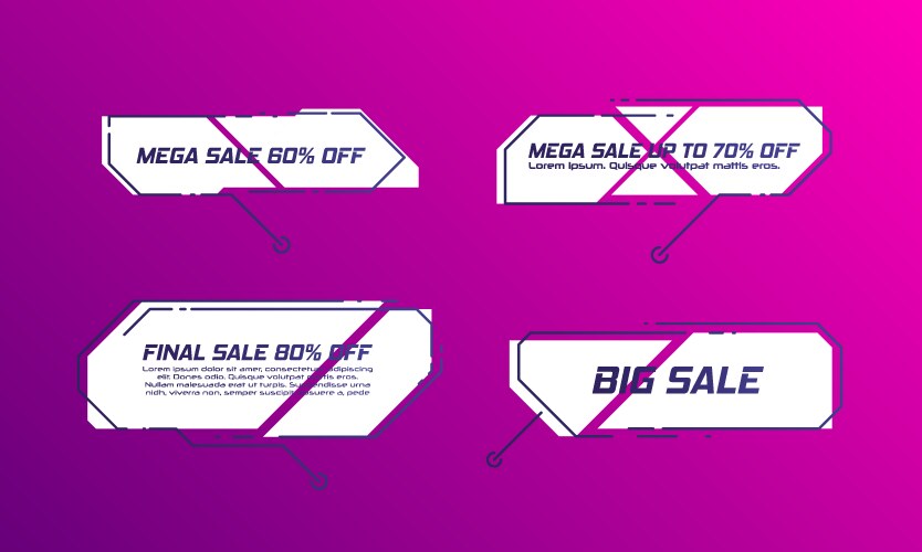 Digital callouts titles Royalty Free Vector Image