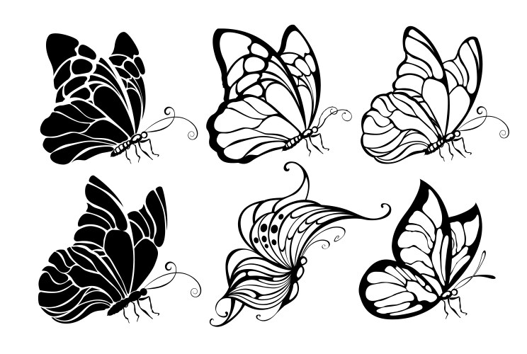 Butterfly Tattoo Stencil Vector Images (over 370)