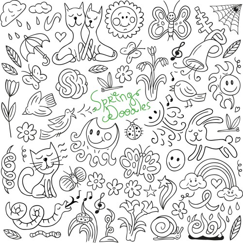 Spring doodle set Royalty Free Vector Image - VectorStock
