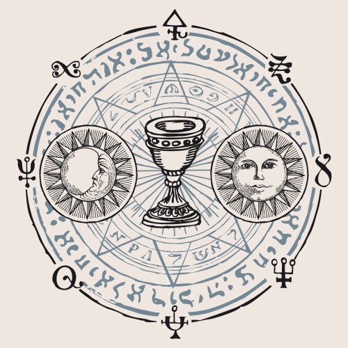 Occult mystic spiritual esoteric symbols Vector Image