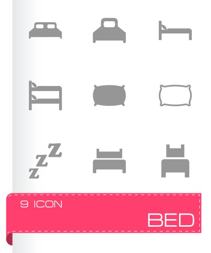 Bed Icon Collection Royalty Free Vector Image - VectorStock