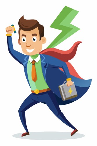 Superhero Businessman Navigating Maze Challenge Vector Image