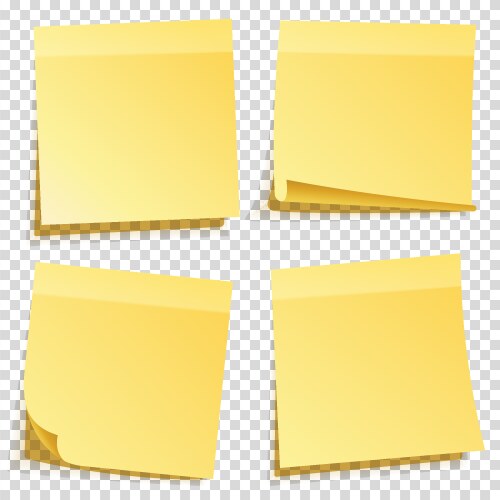 Sticky note with shadow isolated on transparent Vector Image