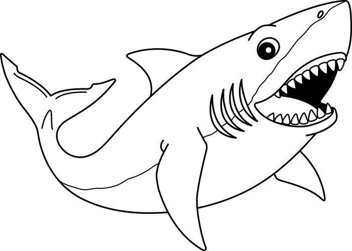 Megamouth shark isolated coloring page for kids Vector Image