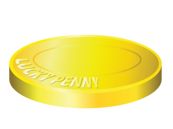 Irish money pre-decimal gold coin penny Royalty Free Vector