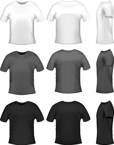 T-shirt template set Royalty Free Vector Image
