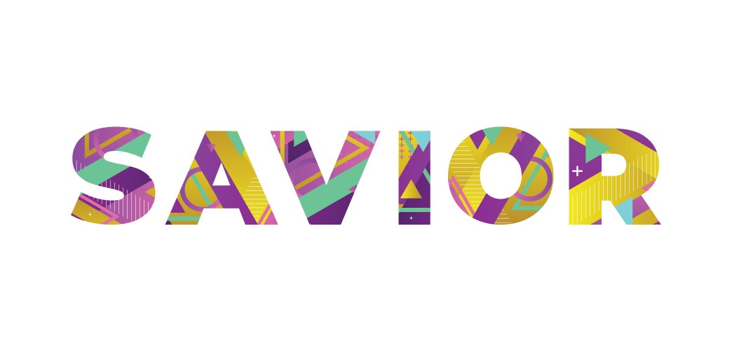 Savior concept word art Royalty Free Vector Image