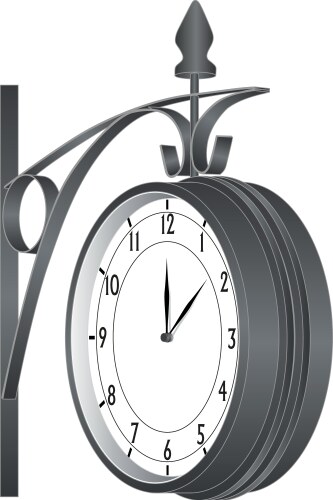 Train station clock sign symbol isolated on white Vector Image