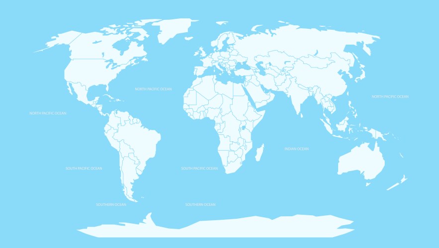 Blank white world map planet earth Royalty Free Vector Image