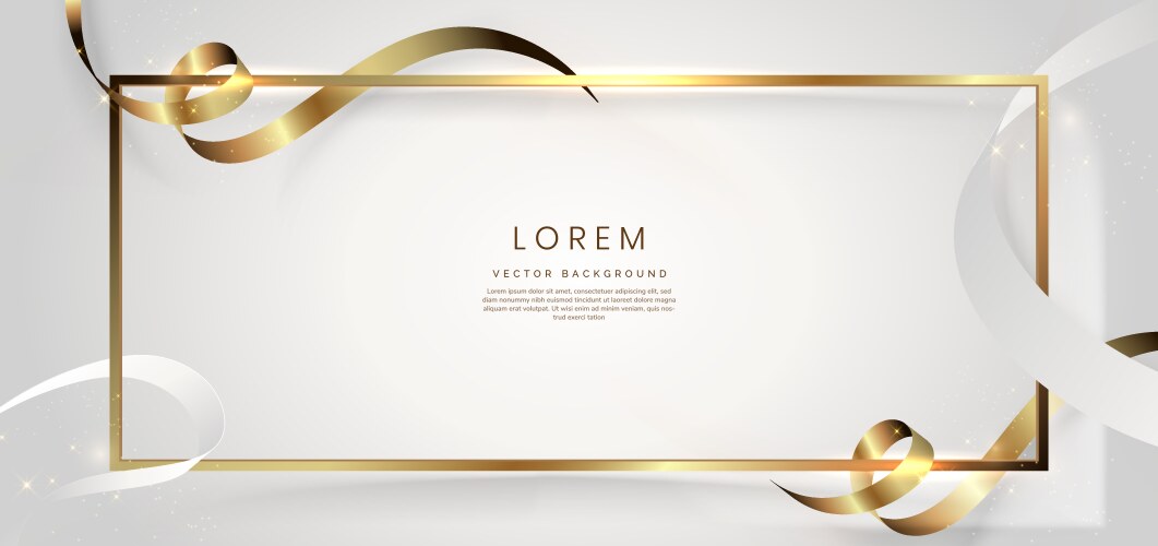 Abstract 3d gold curved ribbon on purple and dark Vector Image