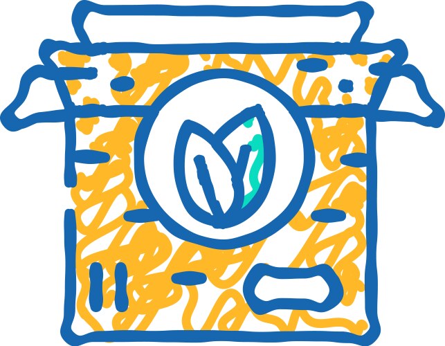 Composting green living icon doodle Royalty Free Vector