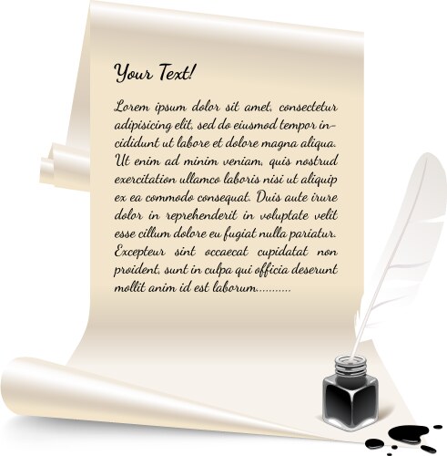 Writing pen multicolored feather with flying birds