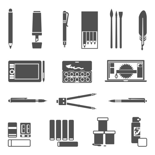 Machine tool icons set Royalty Free Vector Image