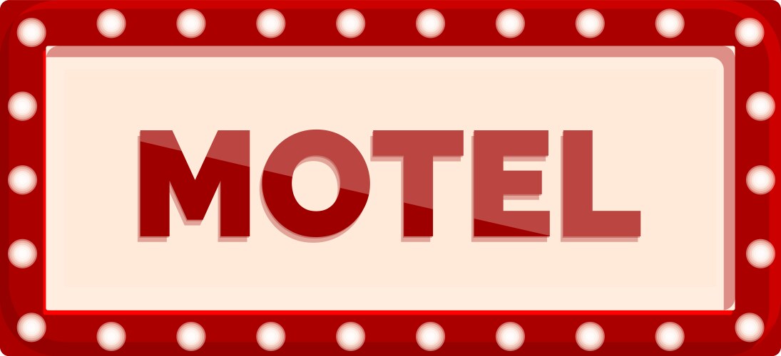 Red arrow pointing at motel sign Royalty Free Vector Image