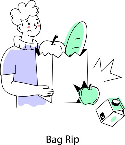 Bag rip Royalty Free Vector Image - VectorStock