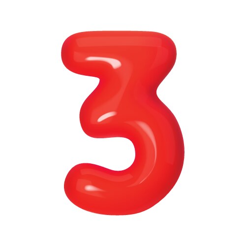 3d red number 8 isolated on white background Vector Image