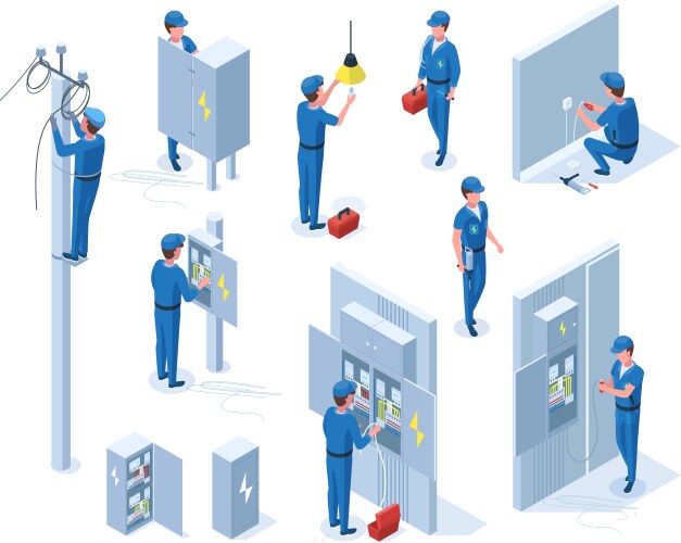 Professional workers collage Royalty Free Vector Image