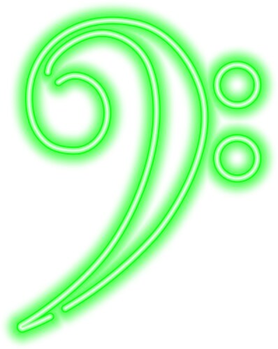 Pink neon treble clef Royalty Free Vector Image