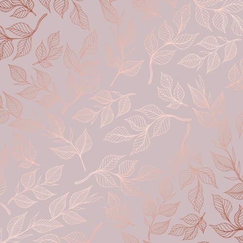 Rose gold elegant texture with a floral pattern Vector Image