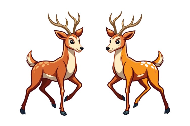 Sika deer axis samba isolated Royalty Free Vector Image