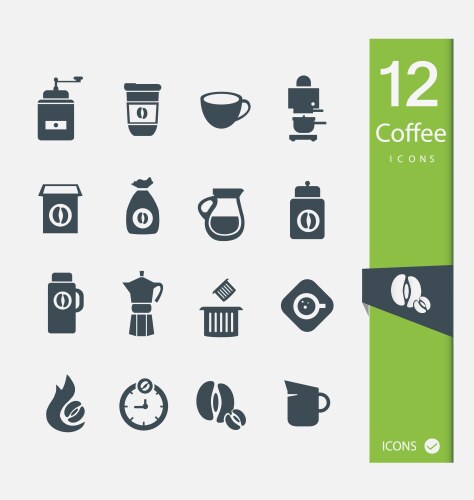 Coffee icons Royalty Free Vector Image - VectorStock