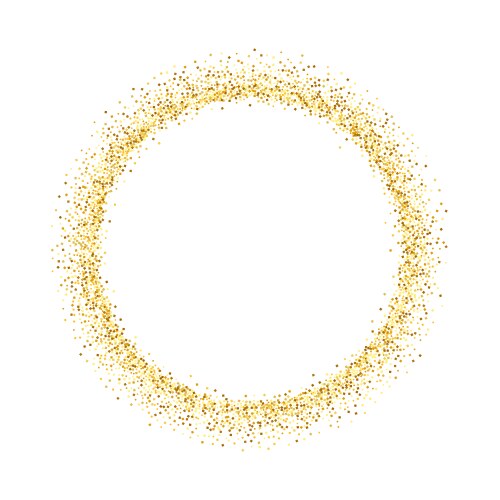 Golden Glitter Circle Frame Royalty Free Vector Image
