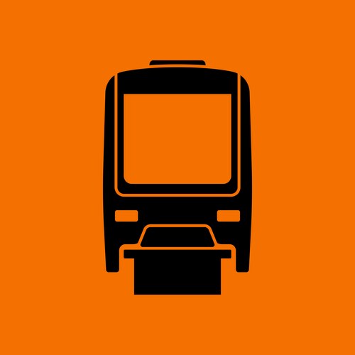 Monorail icon front view Royalty Free Vector Image