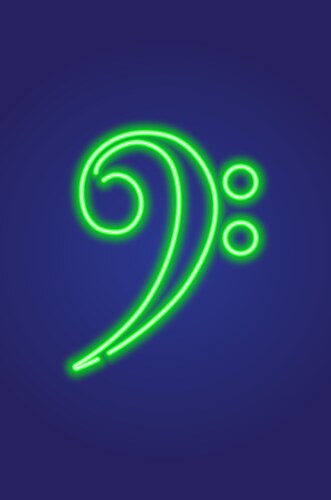 Pink neon treble clef Royalty Free Vector Image