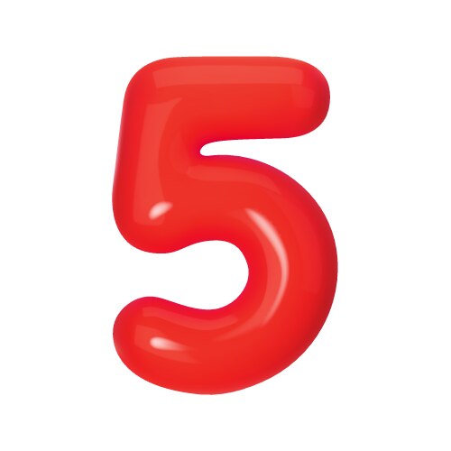 3d red number 4 isolated on white background Vector Image