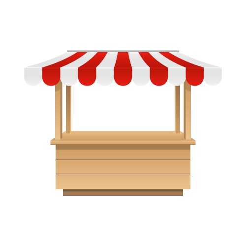 Empty market stall wooden kiosk street grocery Vector Image Empty market stall wooden kiosk street grocery Vector Image