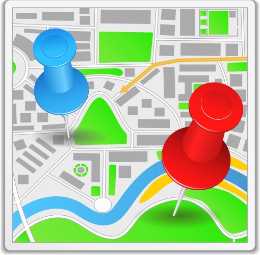 Map pins with numbers Royalty Free Vector Image