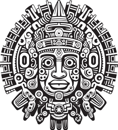 Antique aztec cultural heritage preserved drawing Vector Image