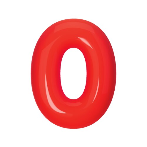 3d red number 9 isolated on white background Vector Image